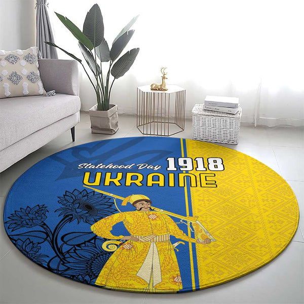Ukraine Statehood Day 1918 Round Carpet Coat Of Arms With Ukrainian ...