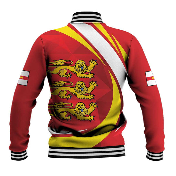 Guernsey Coat Of Arms Baseball Jacket Sporty Style - Wonder Print Shop