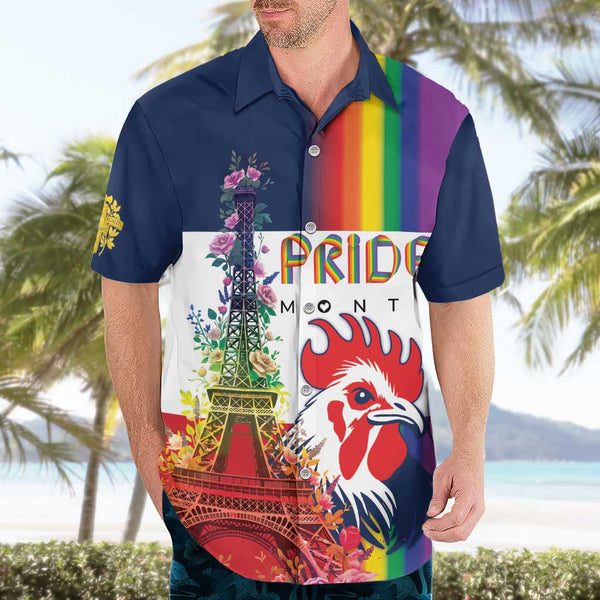 LGBTQ Pride Month Gay Hawaiian Shirt Eiffel Tower Paris Rainbow Flag ...