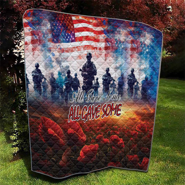 USA Veterans Day Quilt All Gave Some With Poppy Patterns - Wonder Print ...
