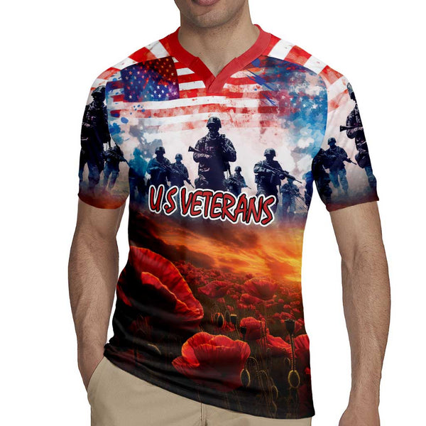 USA Veterans Day Rugby Jersey All Gave Some With Poppy Patterns ...