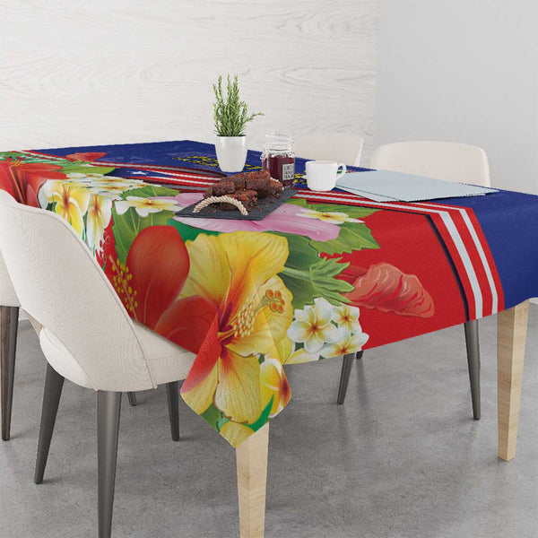 Puerto Rico Coat Of Arm Tablecloth With Thespesia Grandiflora Flowers ...