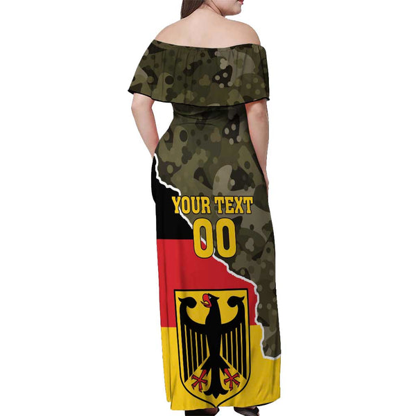 Custom Germany 1990 Off Shoulder Maxi Dress Coat Of Arms With Camo ...
