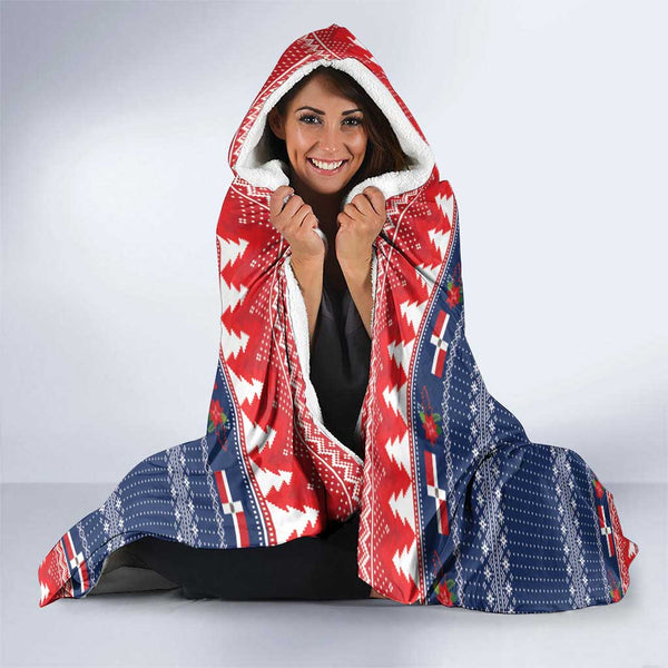 Personalized Dominican Republic Christmas Hooded Blanket Dominicana Co ...