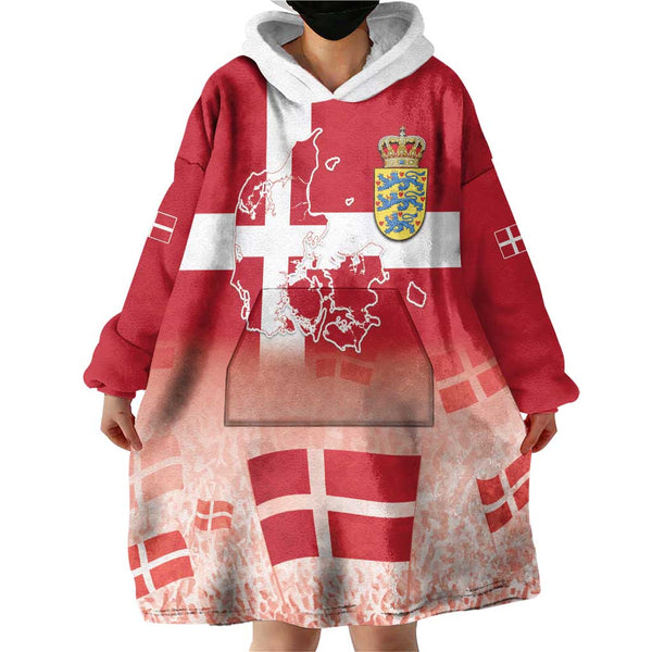 Danish National Flag Day Wearable Blanket Hoodie Coat Of Arms With Map ...