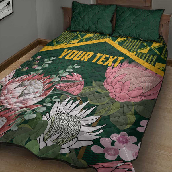 Personalized South Africa King Protea Quilt Bed Set With Kente Patterns ...