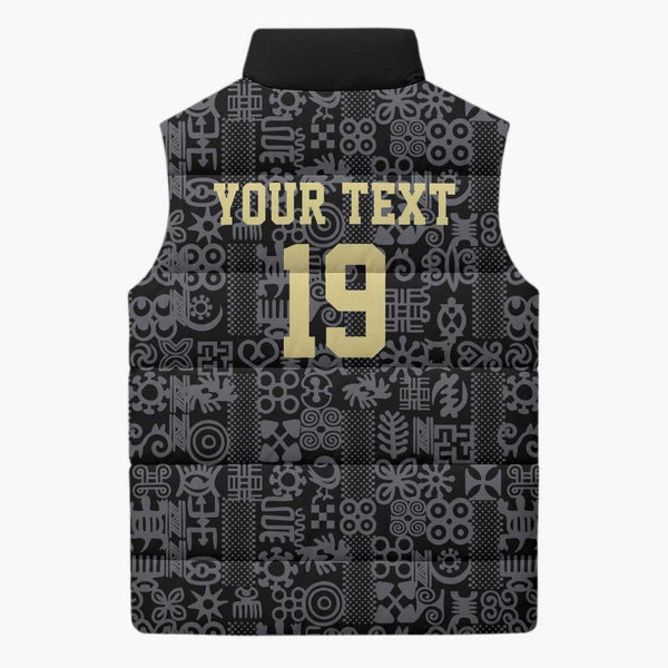 Custom World Football 2026 Ghana Sleeveless Puffer Jacket Black Stars ...