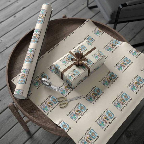 Nativity Scene Christian Christmas Wrapping Paper Roll Feliz Navidad ...