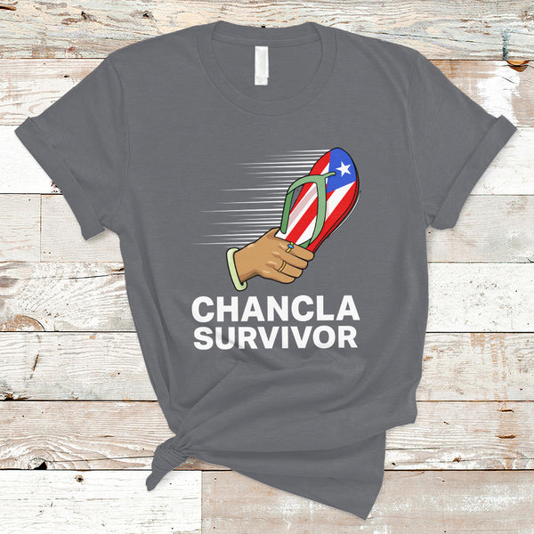 Puerto Rico T Shirt Chancla Survivor Puerto Rico Flag Boricua Hispanic ...
