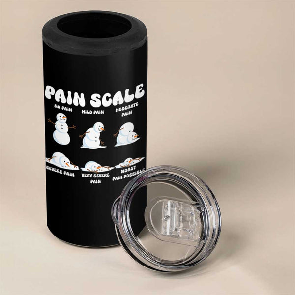 Funny Snowman Pain Scale Christmas 4 in 1 Can Cooler Tumbler Melting ...