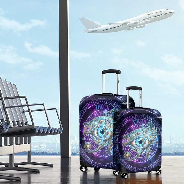 Thoth Ancient Egyptian Cosmic Luggage Cover with Sacred Eye and Baboon ...