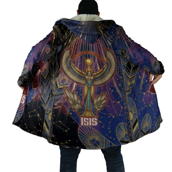 Isis Ankh Symbol Cloak with Celestial Wings in Ancient Egyptian Cosmic ...