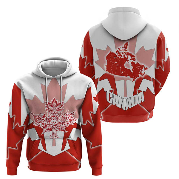 Canada Flag Hoodie National Map & Symbolic Design - Wonder Print Shop
