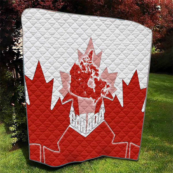 Canada Flag Quilt National Map & Symbolic Design - Wonder Print Shop