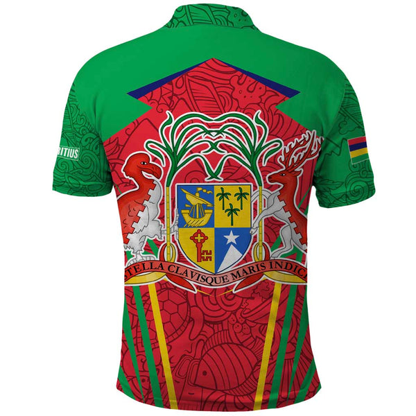 Mauritius Coat of Arms Polo Shirt National Emblem Blended with ...