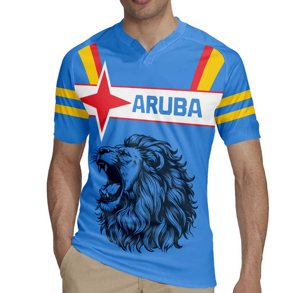 Aruba Rugby Jersey National Emblem Featuring the Lion Symbol - Majestic ...