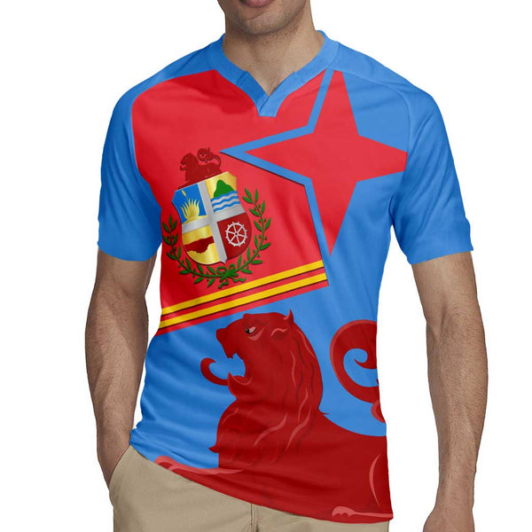 Aruba Flag Rugby Jersey Elements Merged with Country's Shape – Unique ...