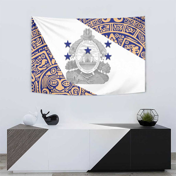 Honduras Tapestry National Emblem Blended with Traditional Patterns ...