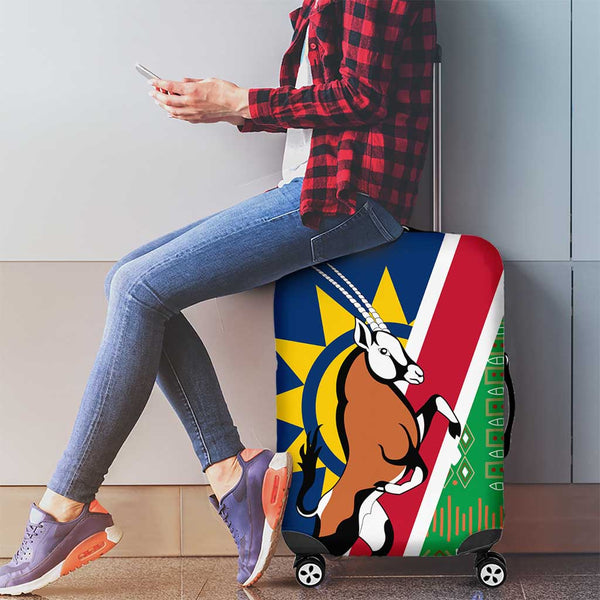 Namibia Flag Luggage Cover Detailed Design with Traditional Patterns ...