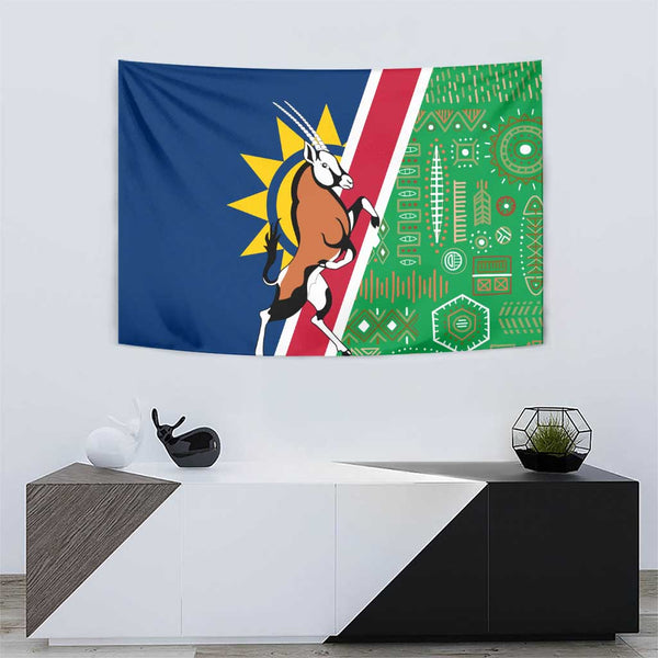 Namibia Flag Tapestry Detailed Design with Traditional Patterns ...