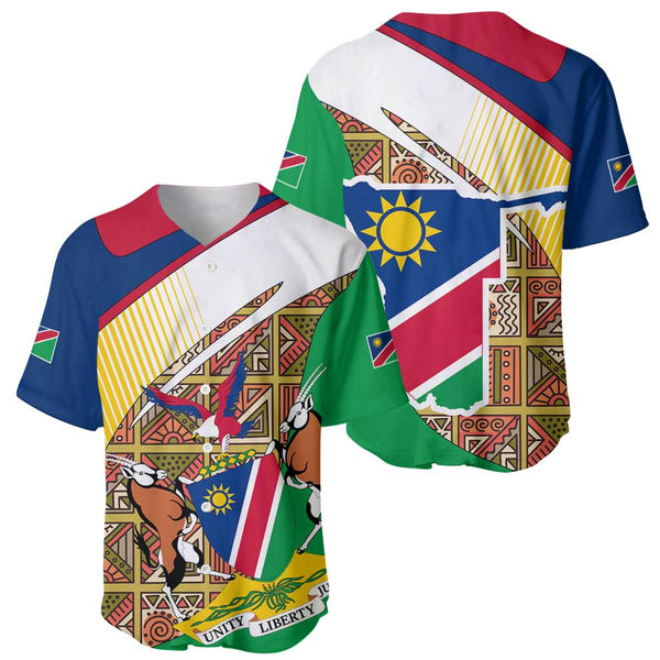Namibia Map Baseball Jersey National Emblem & Cultural Motif Design ...