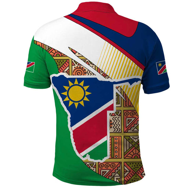 Namibia Map Polo Shirt National Emblem & Cultural Motif Design - Wonder ...