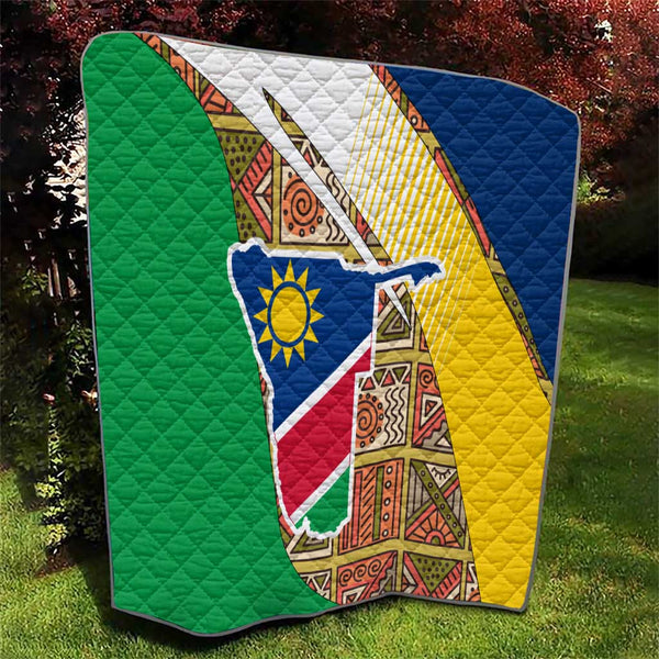 Namibia Map Quilt National Emblem & Cultural Motif Design - Wonder ...