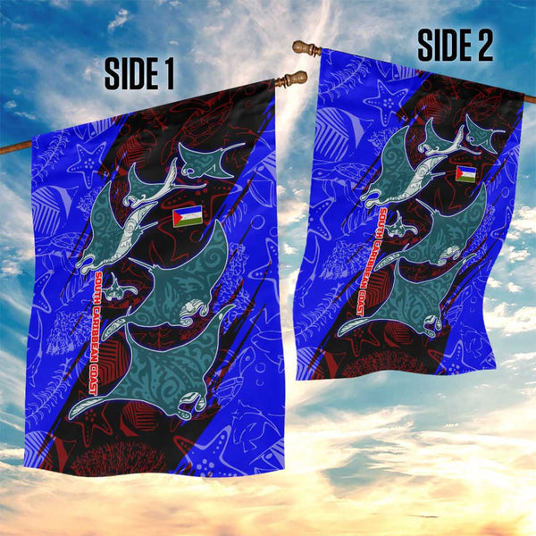 South Caribbean Coast Nicaragua Garden Flag with Manta Ray Coral Reef ...