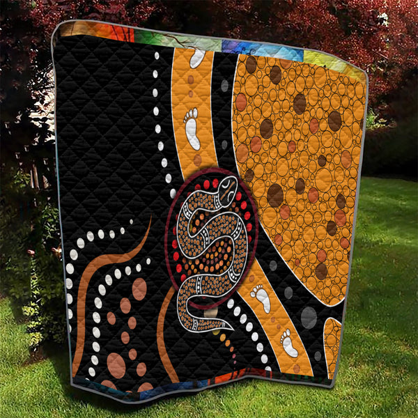 Aboriginal Snake Pattern Dot Art Quilt - Wonder Print Shop