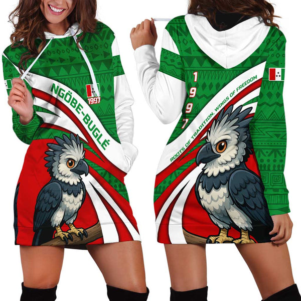 Indigenous Regions of Panama Ngabe-Bugle Hoodie Dress with Harpy Eagle ...