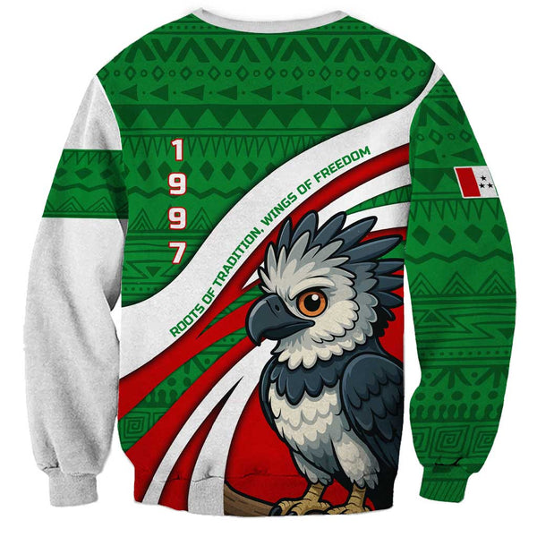 Indigenous Regions of Panama Ngabe-Bugle Sweatshirt with Harpy Eagle ...