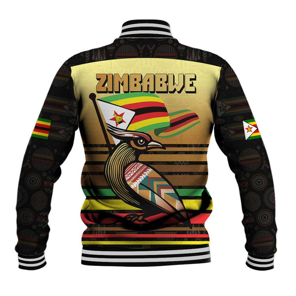 Zimbabwe Pride Baseball Jacket Zimbabwean Bird, Tribal Patterns and Pan ...