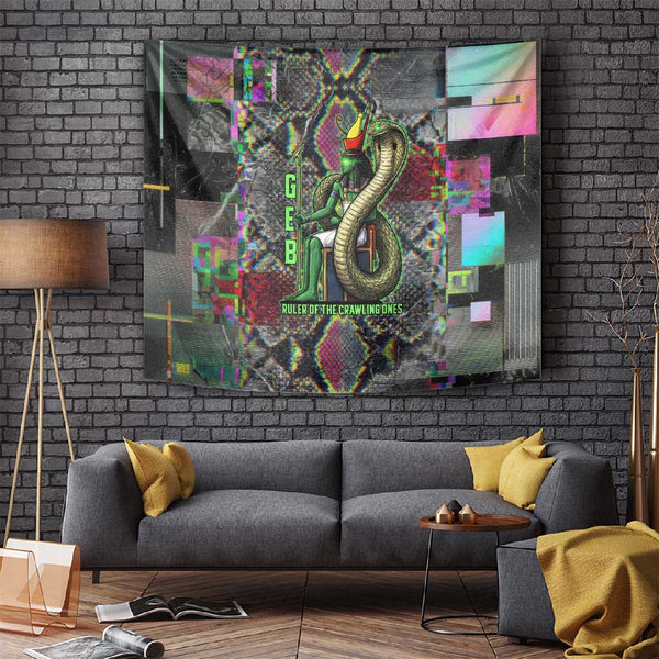 Geb Ancient Egyptian Tapestry with Serpent Throne and Snake Skin ...
