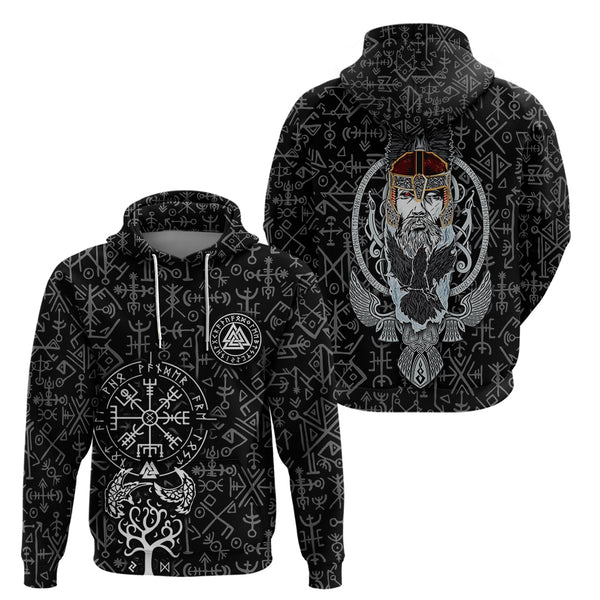 Viking Odin Hoodie The All-Father God in Norse Mythology with Runes ...