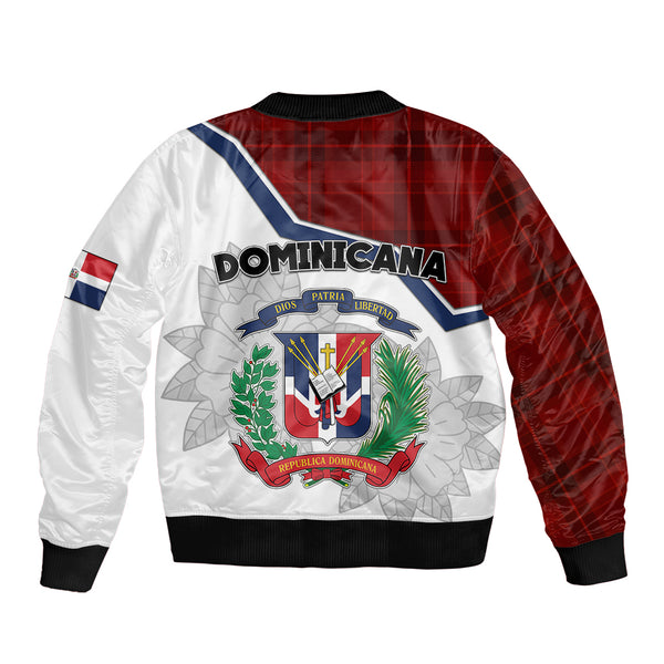 Dominican Republic Bomber Jacket Dominicana Plaid Pattern Mix Coat Of ...