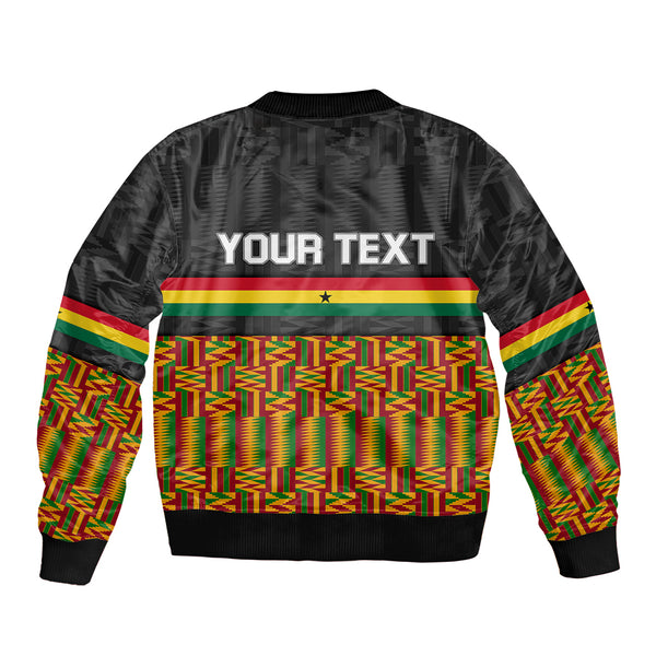 Custom Ghana Bomber Jacket Kente Pattern With Coat Of Arms TS06 ...