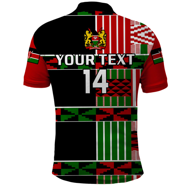 (Custom Text And Number) Kenya Rugby Sevens Kenyan Pattern Version Polo ...