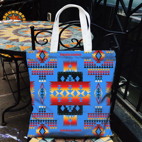 Dark Blue Native Tribes Pattern Native American Pocket Canvas Bag LT10 ...