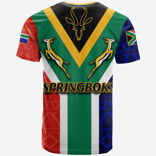 South Africa Springboks Mix African Patterns T Shirt LT20 - Wonder ...