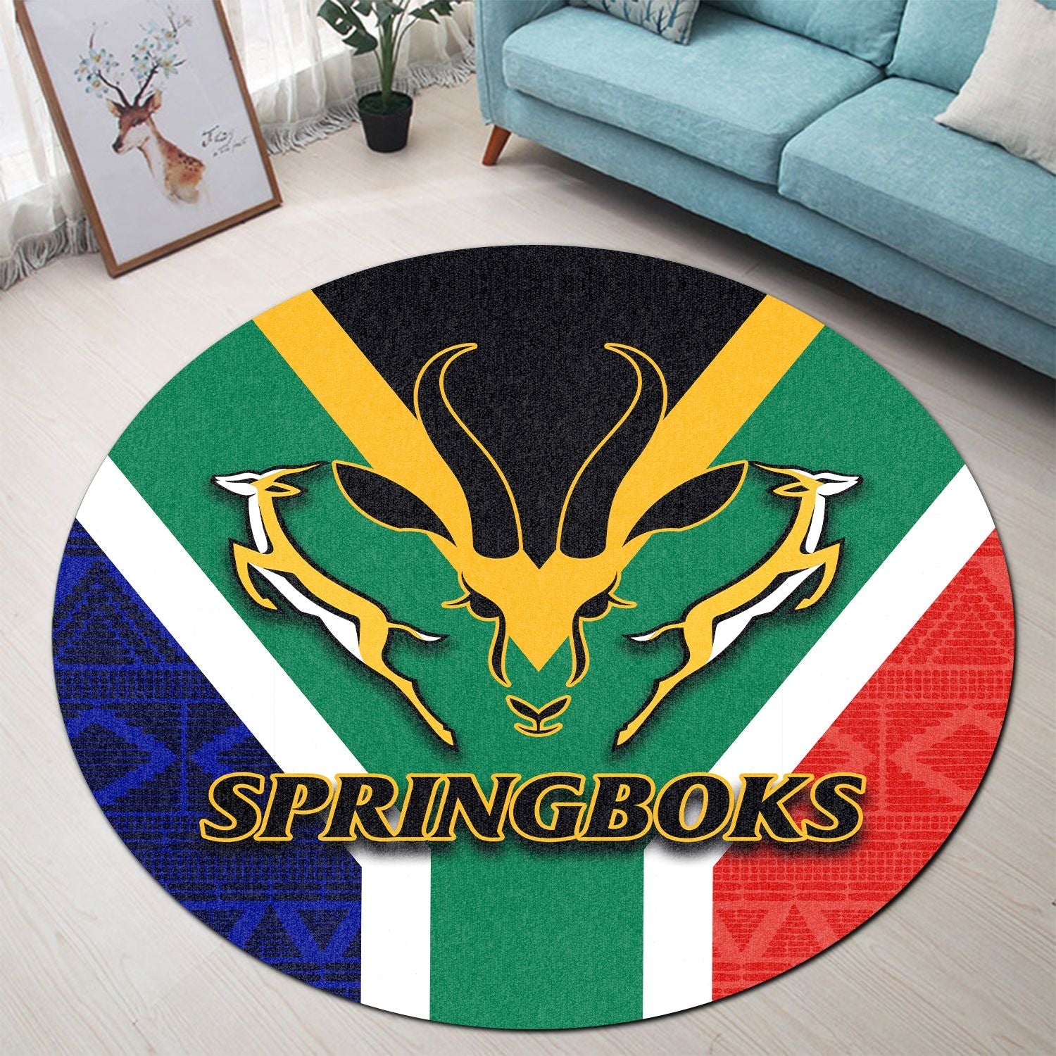 South Africa Springboks Mix African Patterns Round Carpet LT20 - Wonder ...