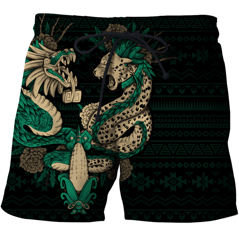 Mexico Aztec Quetzalcoatl Tezcatlipoca All Over Printed Unisex Men Sho ...