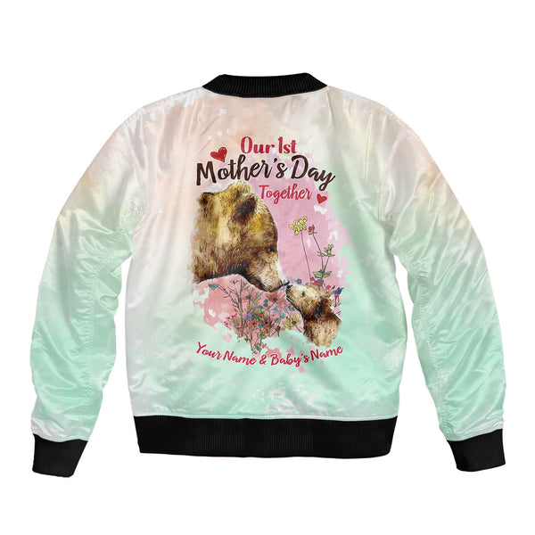 Personalised Mama Bear US Flag First Mother's Day Together Bomber ...