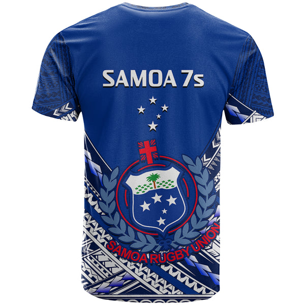 Samoan Rugby Manu Samoa 7s Polynesian Pattern T Shirt - Wonder Print Shop