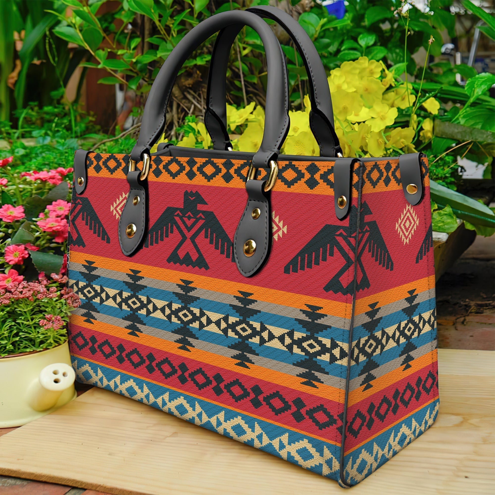 Red Thunderbird Native American Leather Bag LT10 - Wonder Print Shop