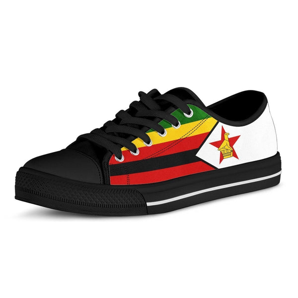 African Footwear - Zimbabwe Flag Low Top Shoe - Wonder Print Shop