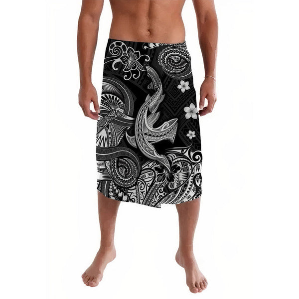 Hawaii Angry Shark Polynesian Lavalava Unique Style - Black LT8 ...