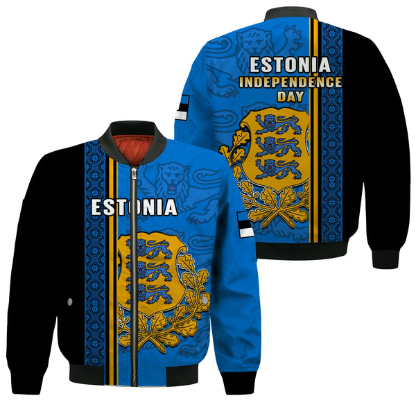 Estonia Bomber Jacket Happy Estonian Independence Day With Coat Of Arm ...