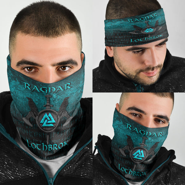 Viking Bandana Ragnar Lothbrok Ragnar Lodbrok Viking Warrior Cyan Vers ...