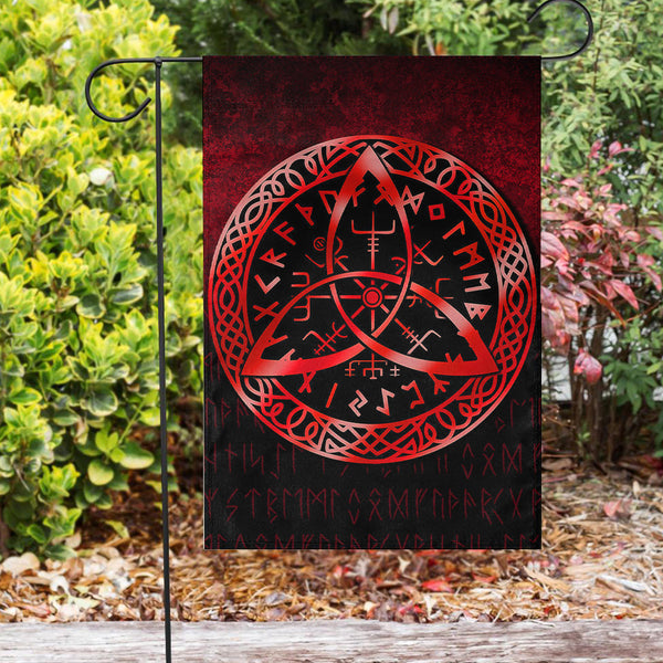 Viking Flag Vegvisir Nordic Viking Rune Red Version Flag RLT12 - Wonder ...