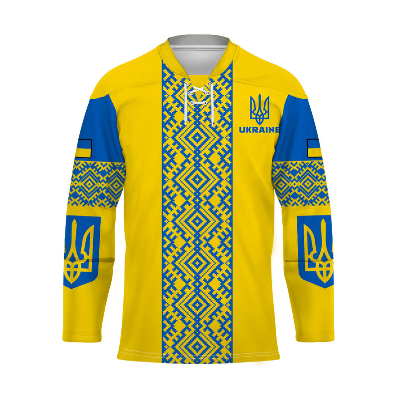 Ukraine Hockey Jersey Ukrainian Pattern LT13 - Wonder Print Shop